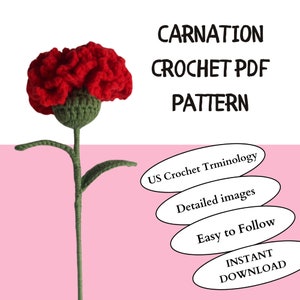 Carnation Crochet Flower Pattern| Flower Bouquet Crochet Pattern ...