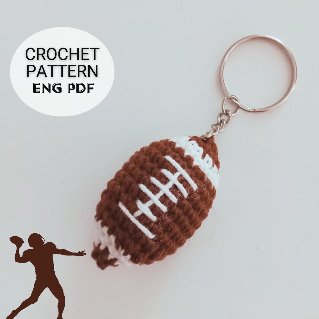 Crochet Football Keychain Pattern: Easy DIY Sport Charm (english PDF ...