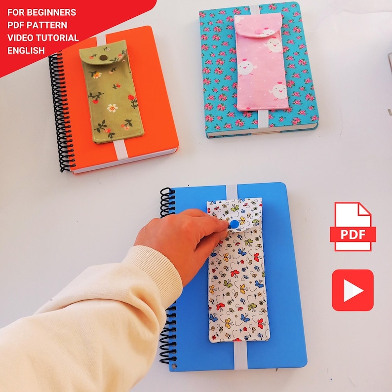 Pencil Holder Bookmark With Flap Sewing Pattern – Beginner-video ...