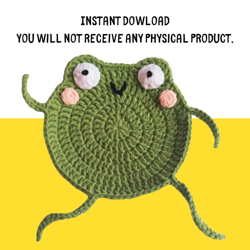 Crochet Frog Coaster Pattern: Easy Farmhouse Decor (english PDF ...
