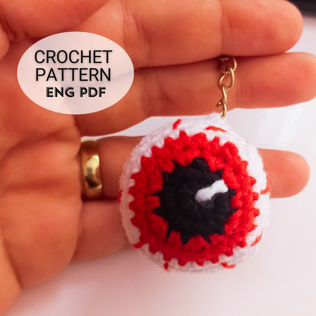 Crochet Eyeball Patterns | Crochet Halloween Keychain Pattern - Fun ...