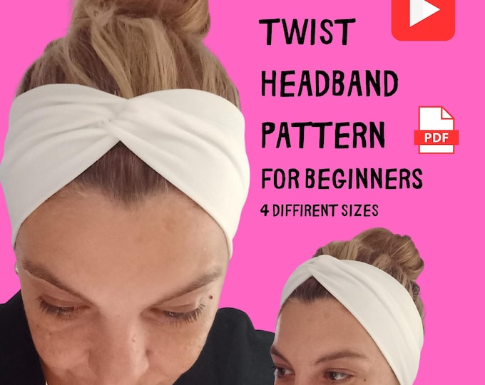 Headband Pattern, PDF Pattern, Easy Sewing Pattern, Upcycled Denim ...