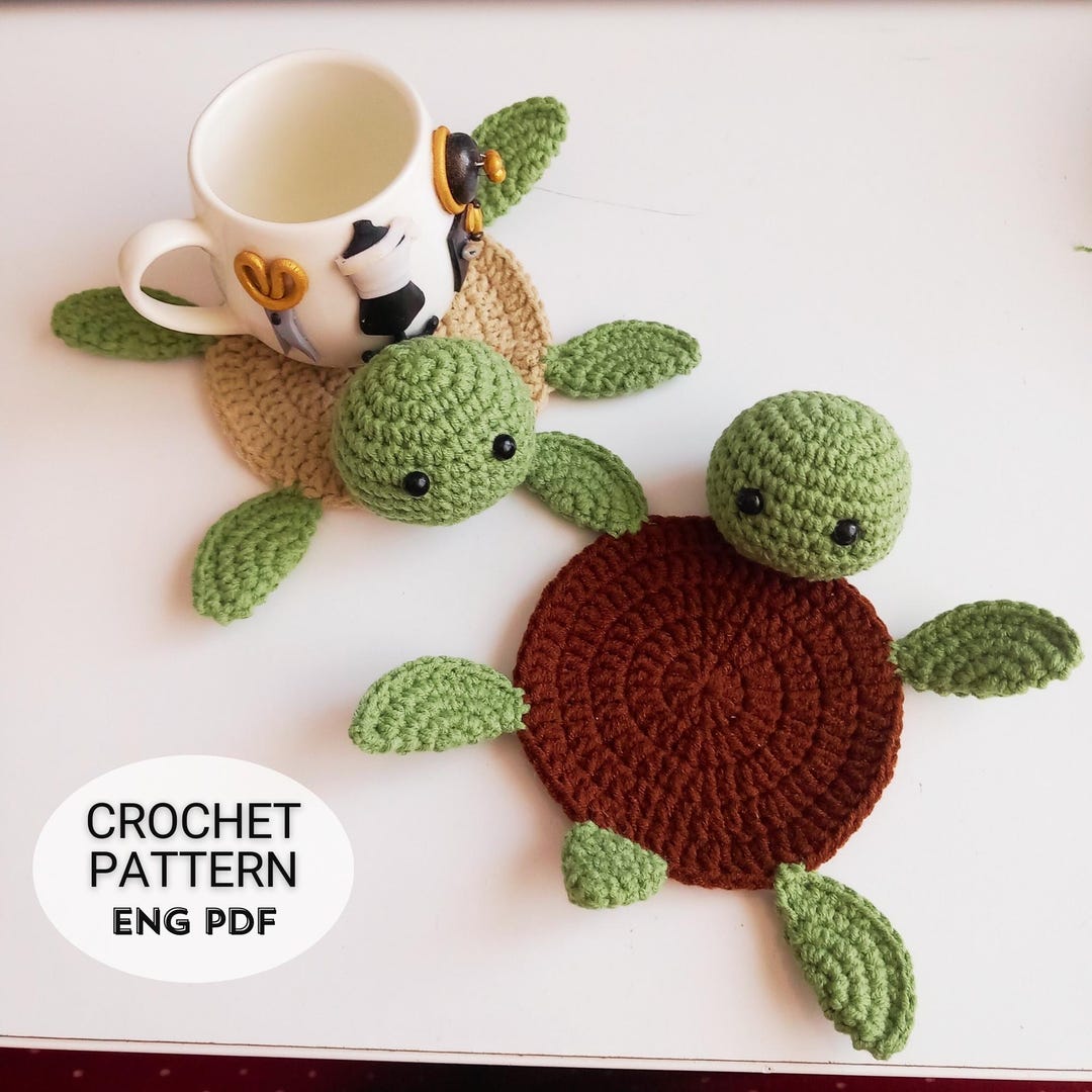 Crochet Turtle Coaster Pattern | Fun & Easy Farmhouse Decor PDF Pattern ...