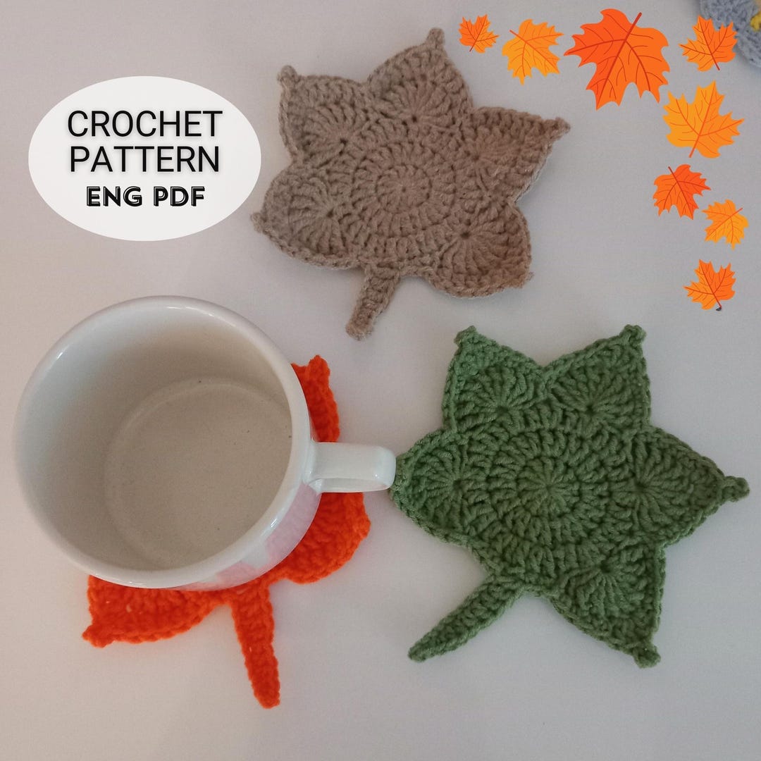 Crochet Leaf Coaster Pattern | Beginner-friendly Easy to Follow English ...