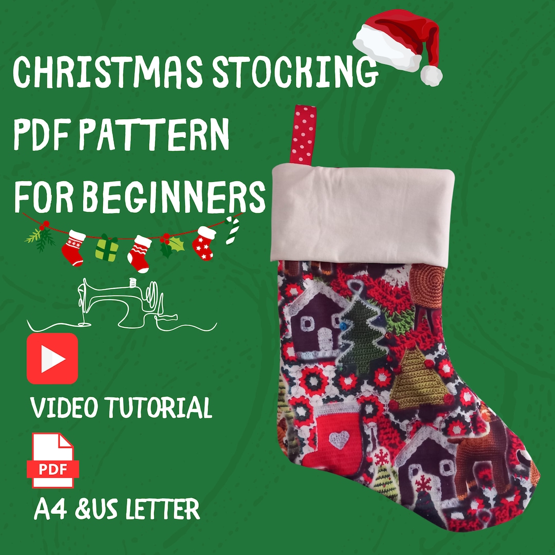EASY Christmas Stocking Sewing Pattern With Video Tutorial-learn to Sew ...
