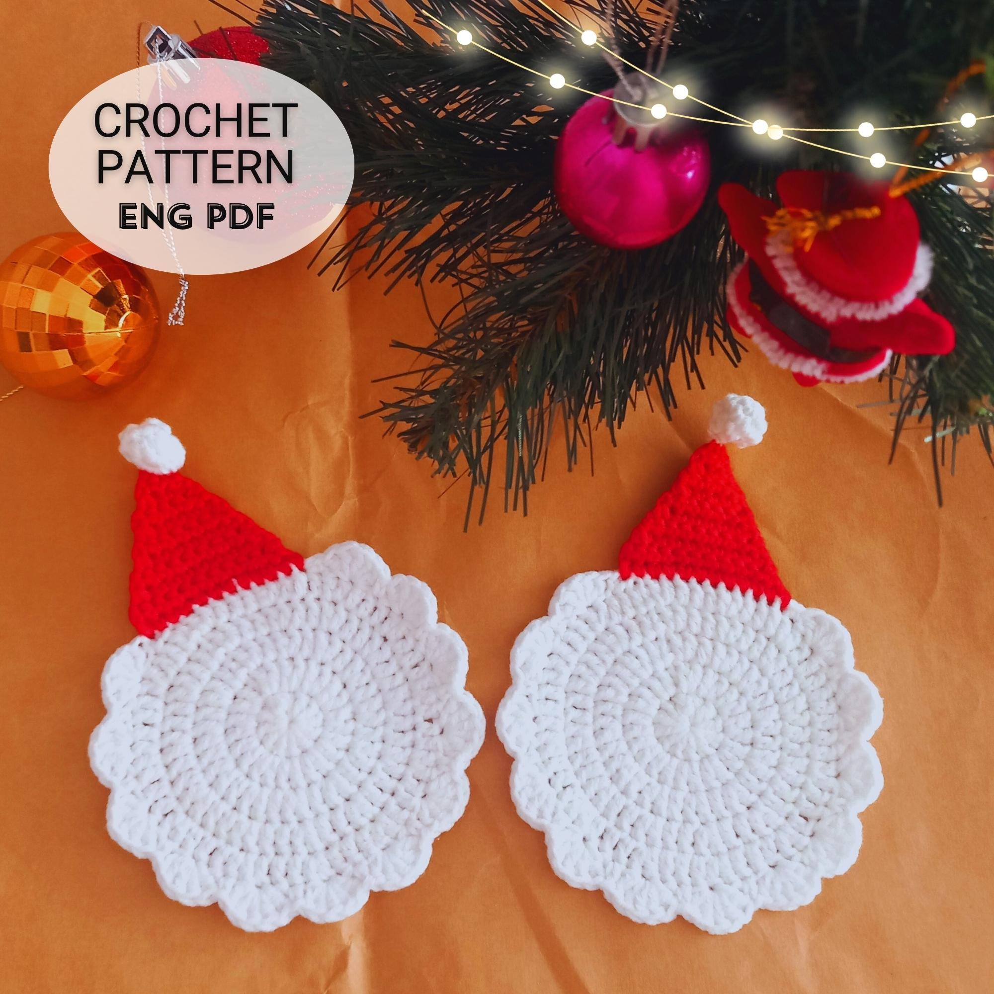 Crochet Christmas Coasters Pattern: 5-in-1 DIY Set (PDF) - Etsy