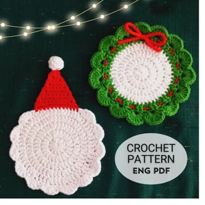 Crochet Coasters Patterns 2 in 1 Christmas Coasters | DIY Cute Coasters ...