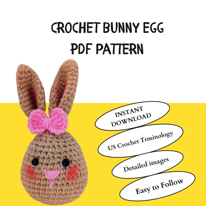 Crochet Bunny Egg Pattern: Easter Amigurumi (PDF Download) - Etsy