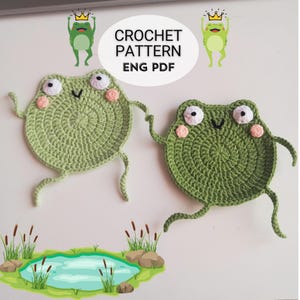 Crochet Frog Coaster Pattern: Easy Farmhouse Decor (english PDF ...