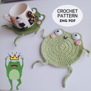 Crochet Frog Coaster Pattern: Easy Farmhouse Decor (english PDF ...
