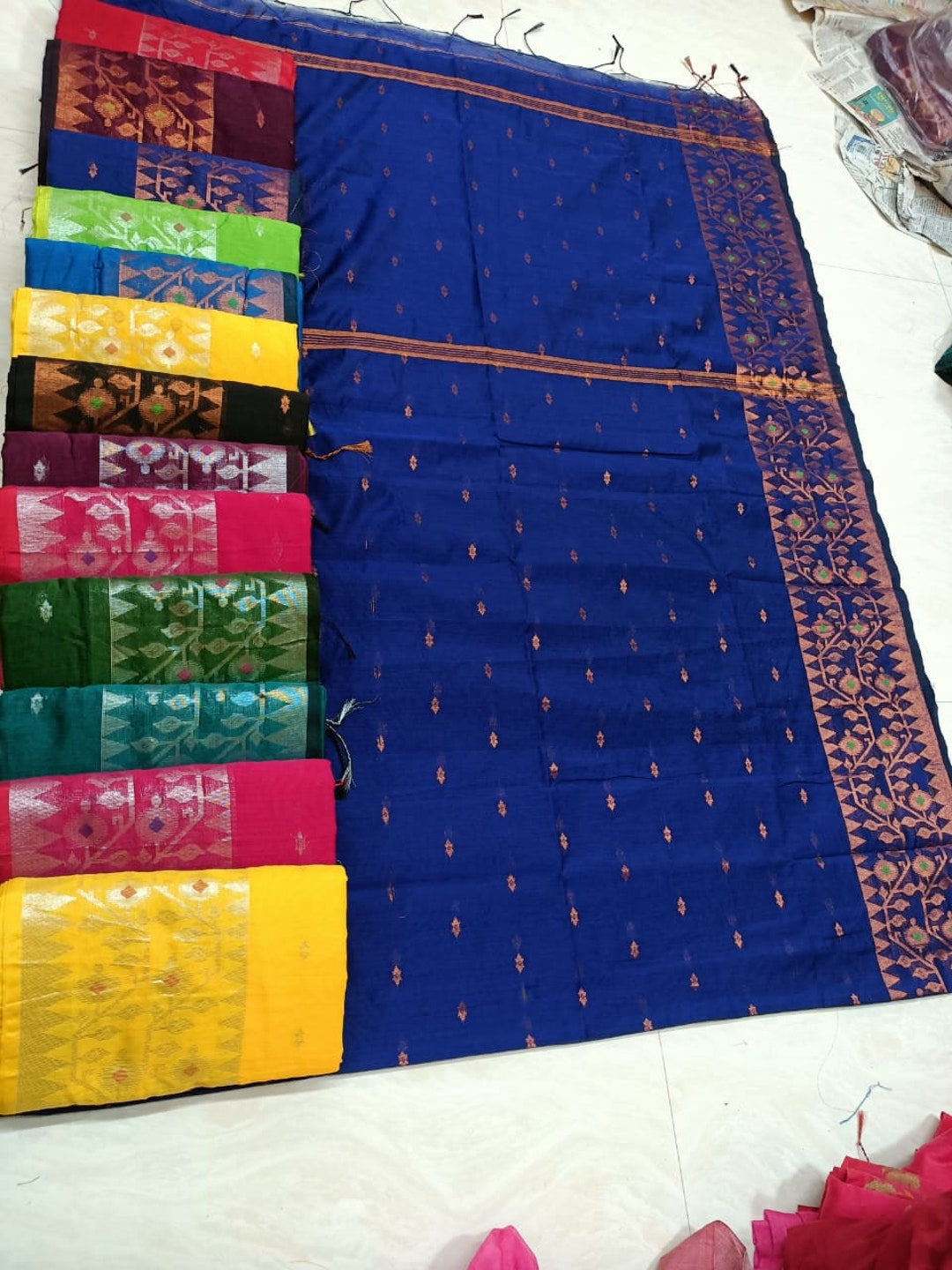 Indian Traditional Bengal Exclusive Soft Cotton Handloom Sharee With ...