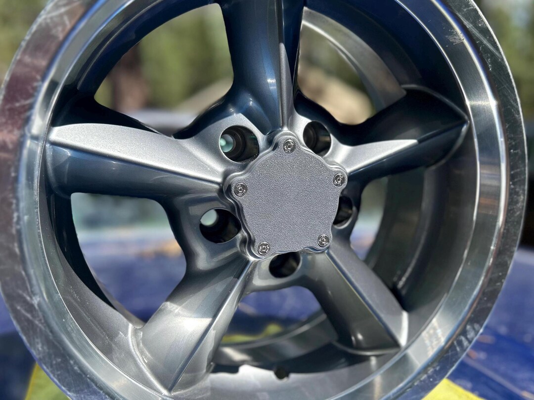 B/G Rod Works Old School Wheels Flat Center Caps 3D Printed Dark Grey ...