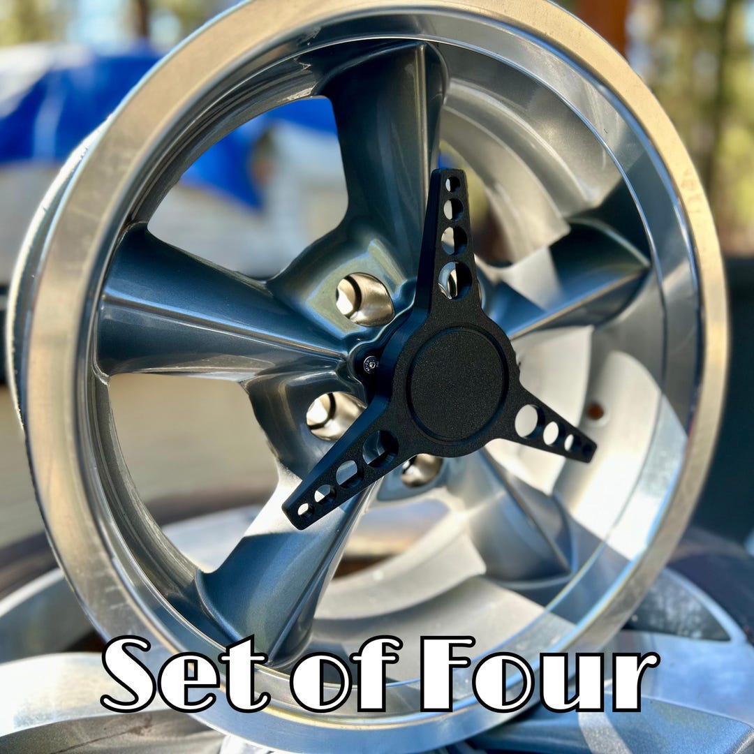 BG Rod Works Old School Wheel Knock off Tri-bar Spinner Center Cap Set ...