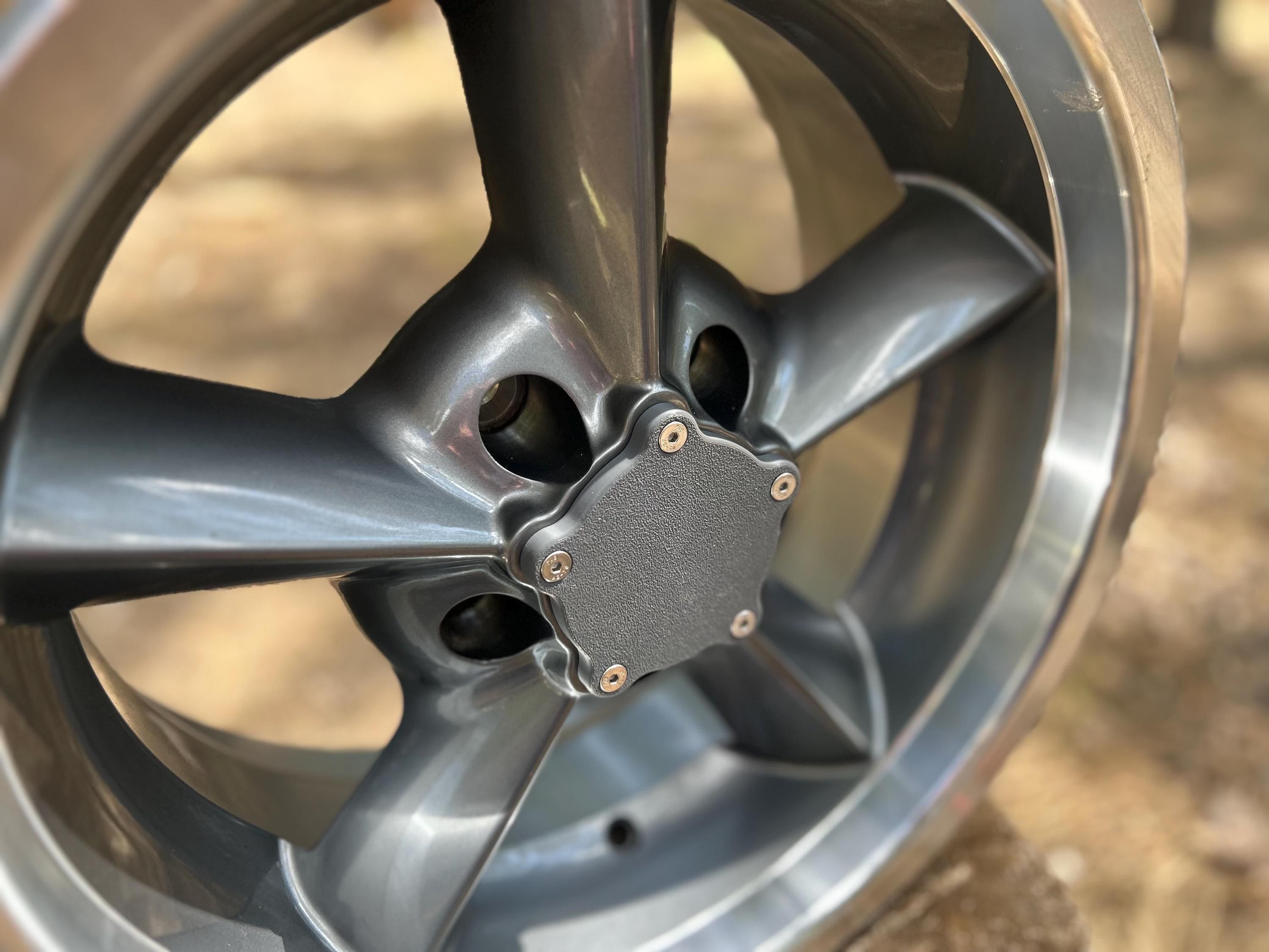B/G Rod Works Old School Wheels Flat Center Caps 3D Printed Dark Grey ...