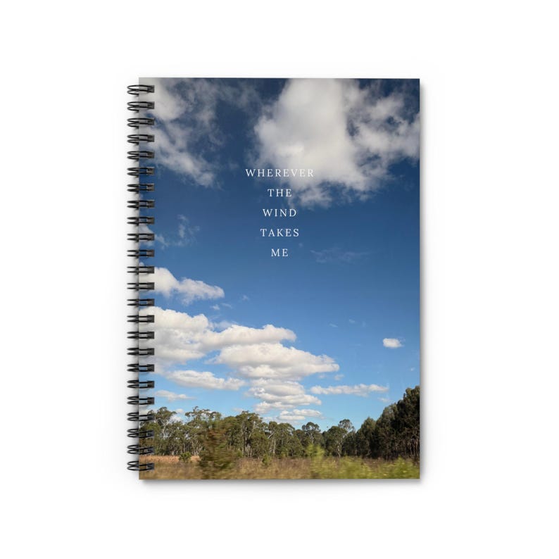 Notebook: Big Blue Sky Dream Chasing, Spiral Journal for Writing & Planning, Wherever the Wind ...