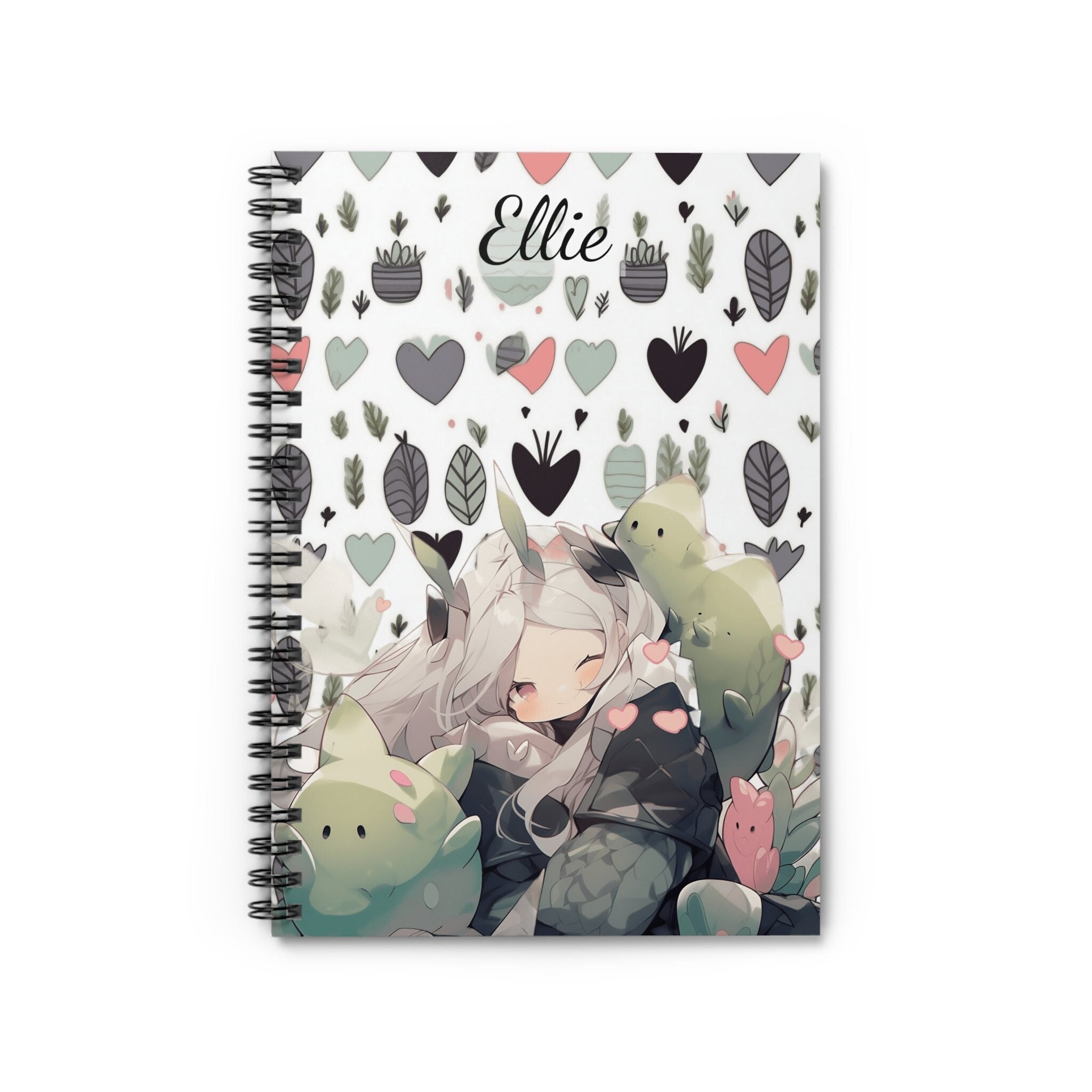 Personalized Anime Journal, Anime Notebook, Huggable Cactus Anime Style ...
