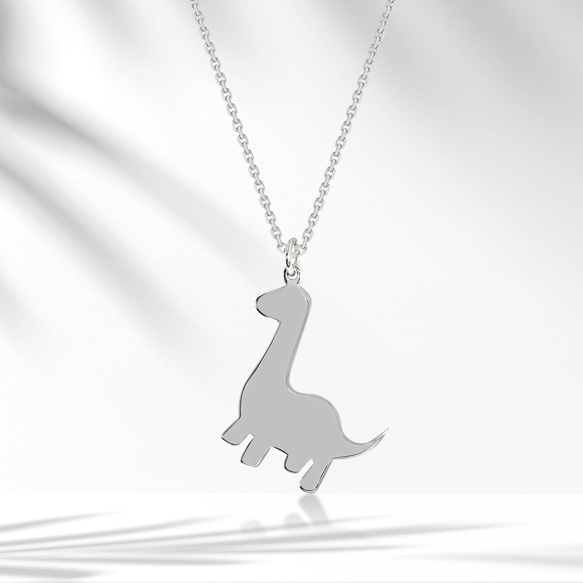 8k/14k/18k Solid Gold Dino Apatosaurus Minimalist Necklace,solid Gold ...