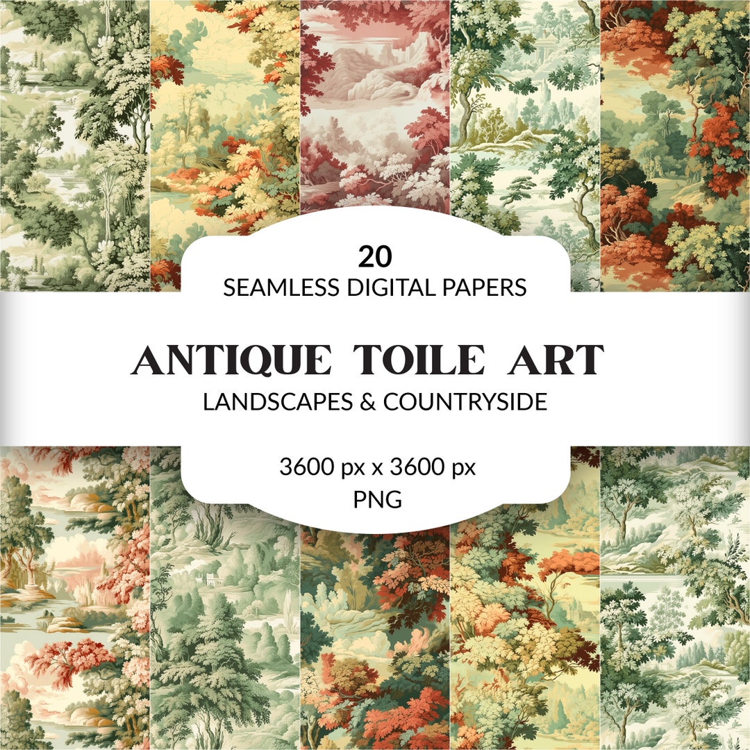 Vintage Digital Papers, Toile De Jouy Art, Fantasy Kingdom Patterns ...