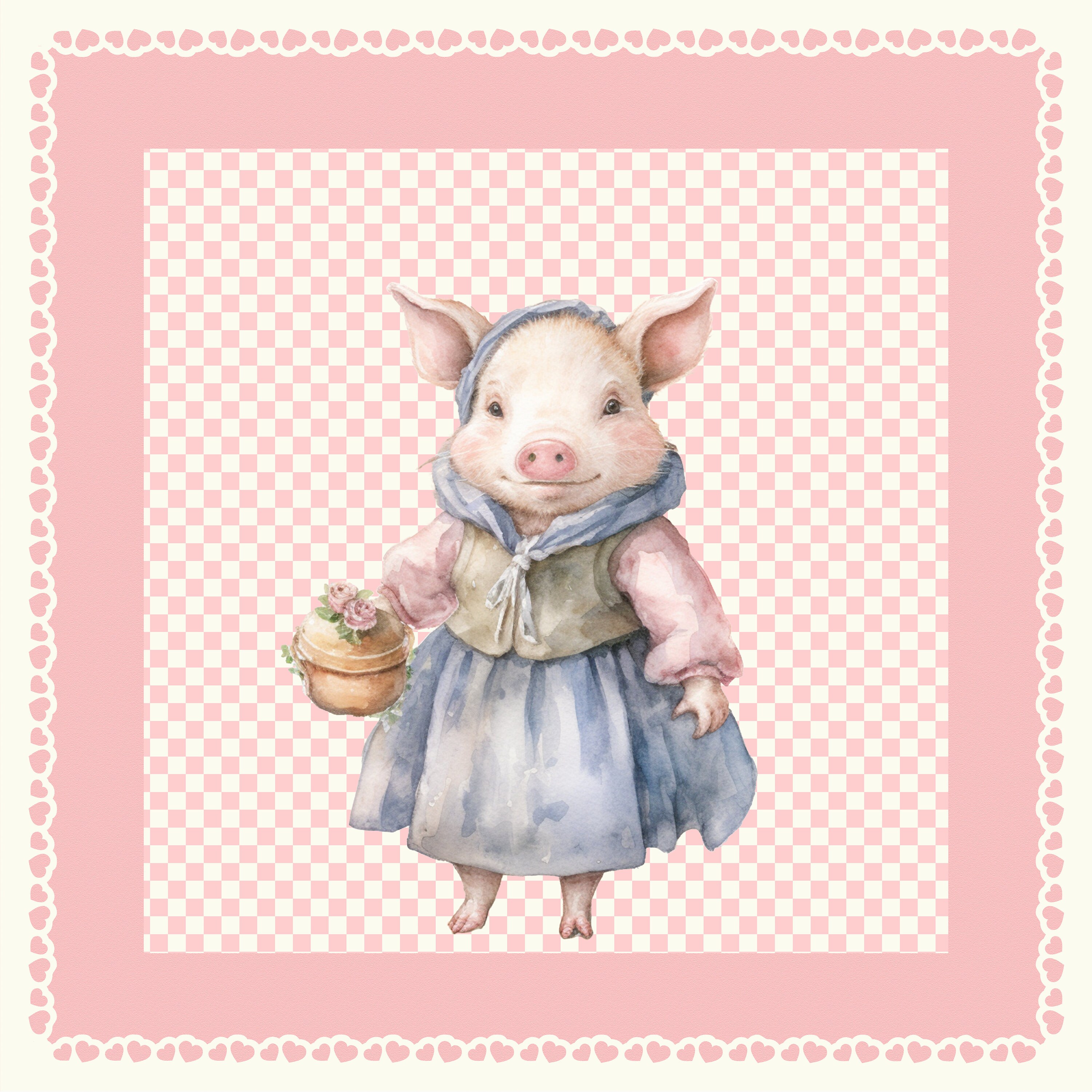 Dressed up Pigs Clipart, Hand Painted Printable Stickers, Farm ...