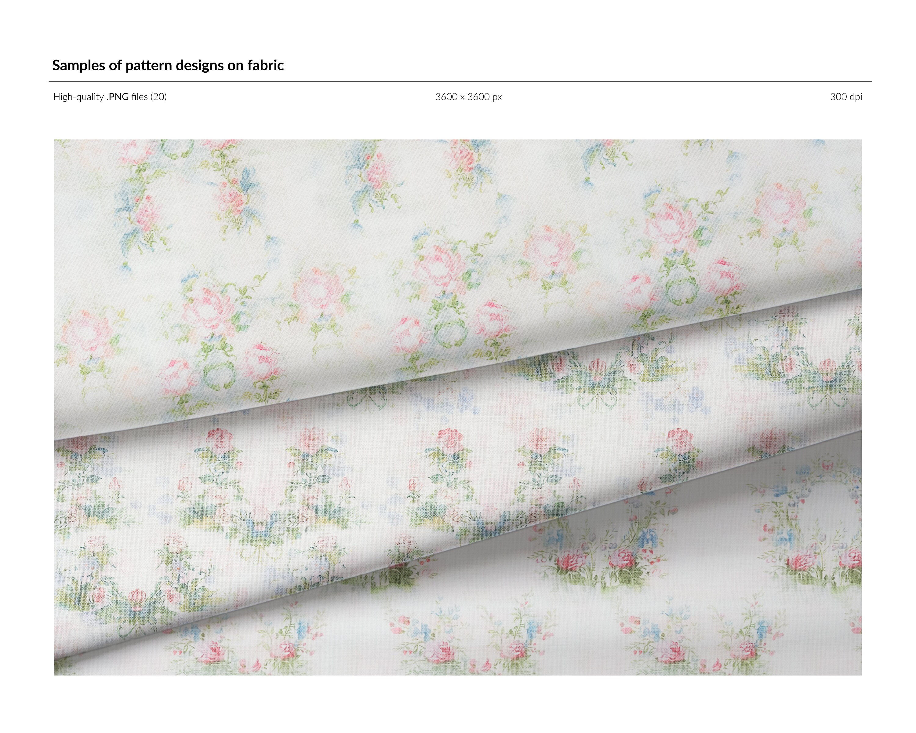 Cottagecore Digital Papers, Pastel Renaissance, Vintage Floral Fabric ...