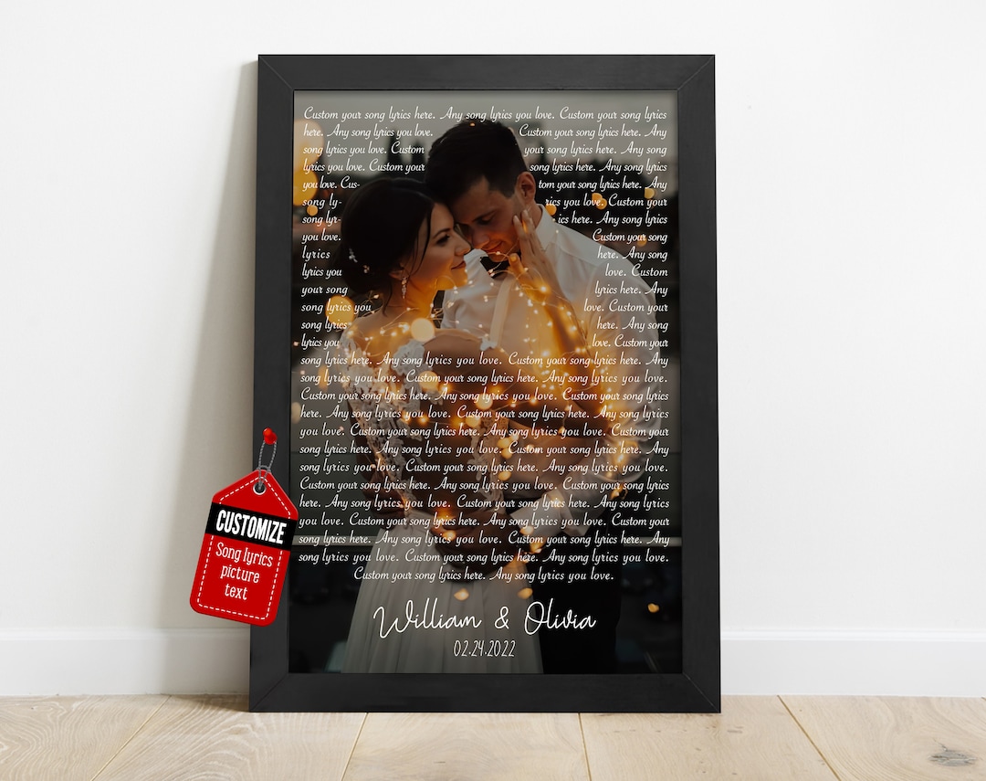 Custom Song Lyrics With Photo Personalized, First Dance Song Lyrics ...