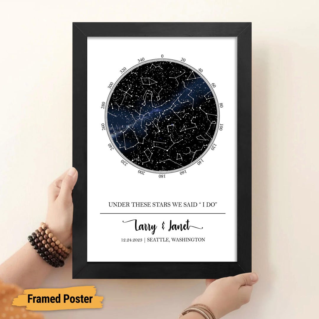 Custom Star Map - Personalized Star Map (multiple Sizes, Constellation ...