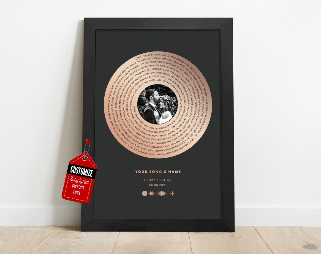 Custom Vinyl Lyrics With Photo Personalized, First Dance Song Lyrics ...