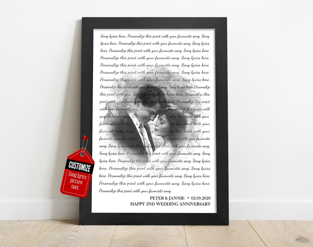 Custom Song Lyrics With Photo Personalized, First Dance Song Lyrics ...