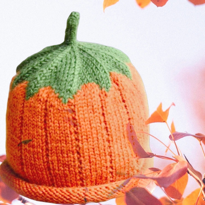 Knitted Pumpkin Hat - Etsy
