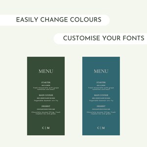 Editable Canva Menu Template for Weddings Elegant Green Digital Menu ...