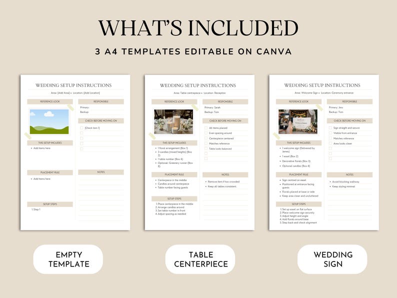 Wedding Setup Template, Plan It Once Hand It Over, Stress Free Wedding ...