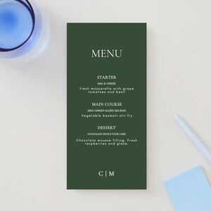 Editable Canva Menu Template for Weddings Elegant Green Digital Menu ...