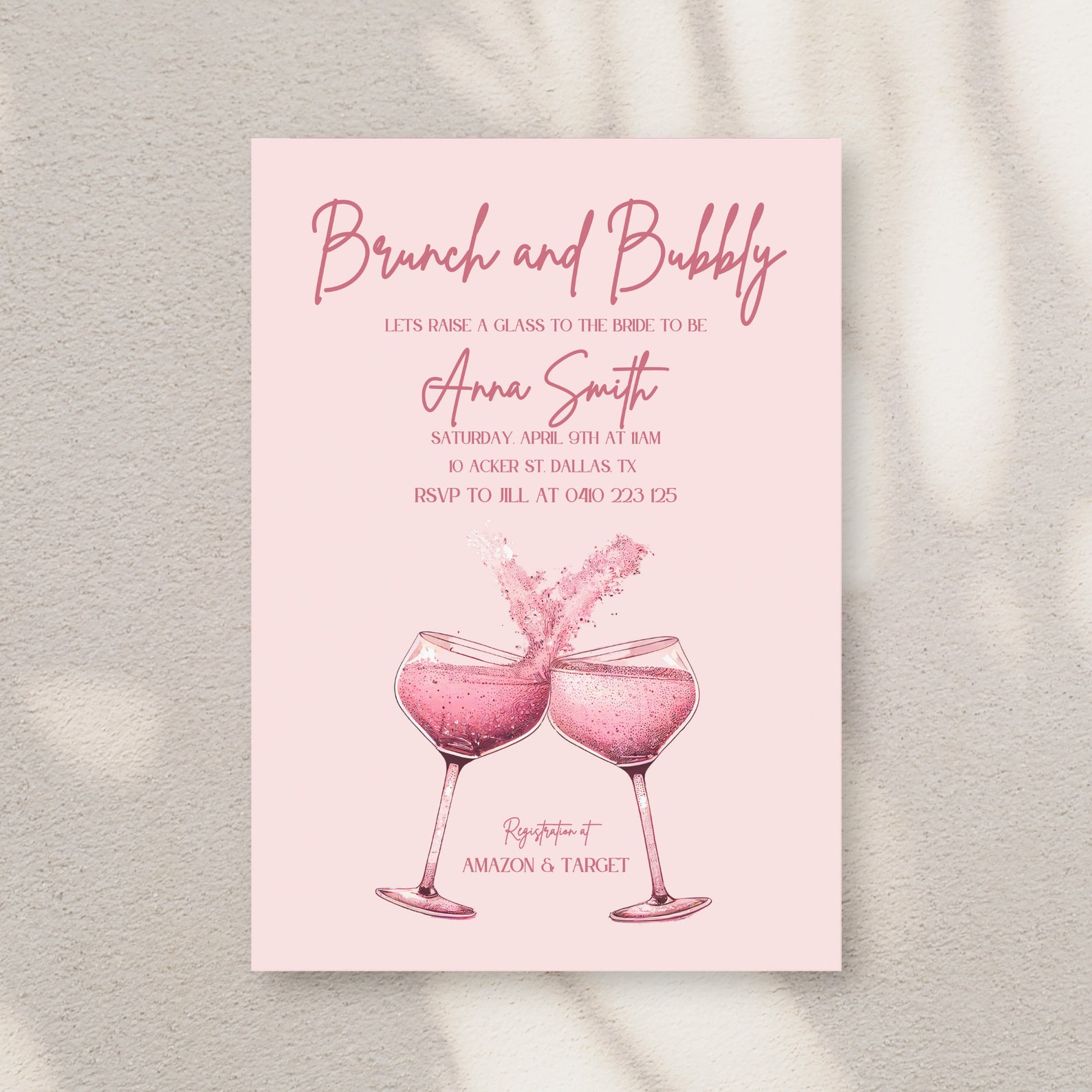 Editable Hens Party Invitation Template | Brunch and Bubbly | Printable ...