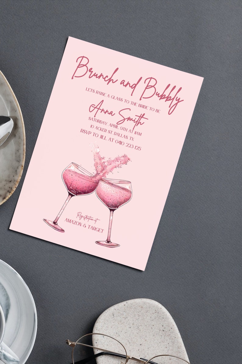 Editable Hens Party Invitation Template Brunch and Bubbly Printable ...
