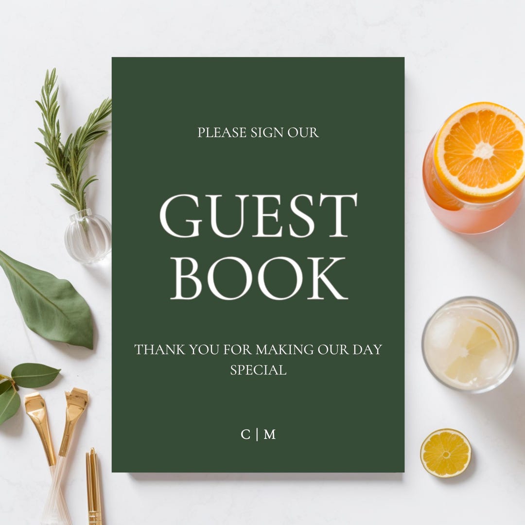 Editable Guest Book Sign Template for Events Canva Customizable Sign ...
