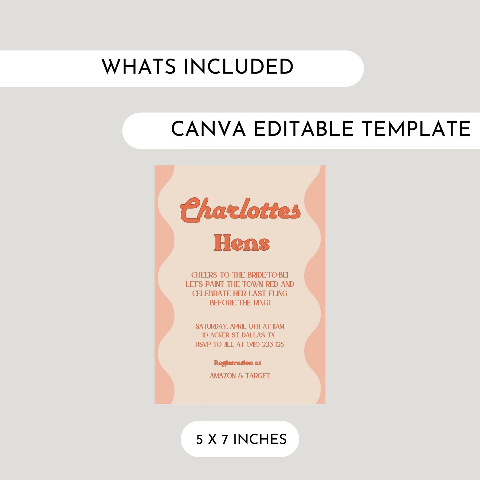 Hens Night Invite Editable Last Fling Party Customizable Celebration ...