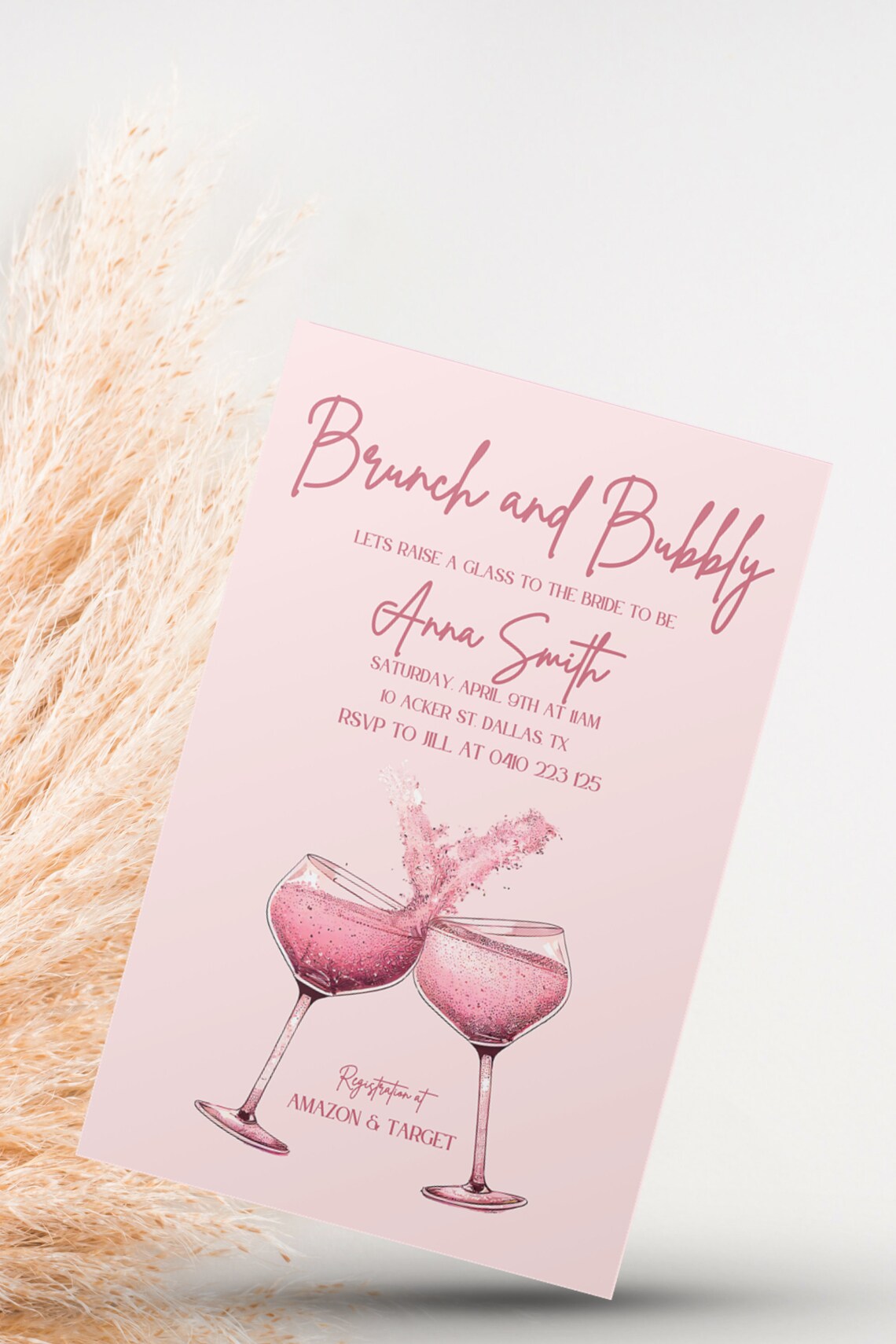 Editable Hens Party Invitation Template Brunch and Bubbly Printable ...