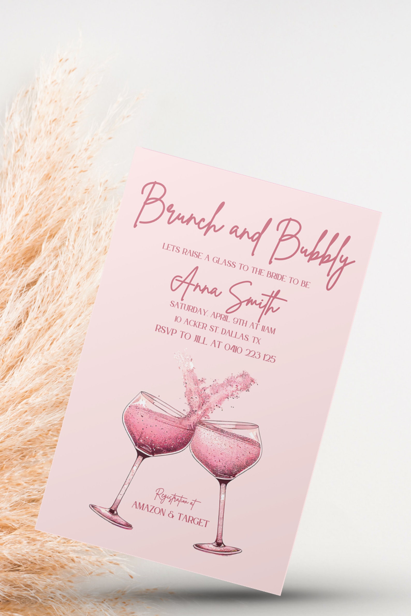 Editable Hens Party Invitation Template Brunch and Bubbly Printable ...