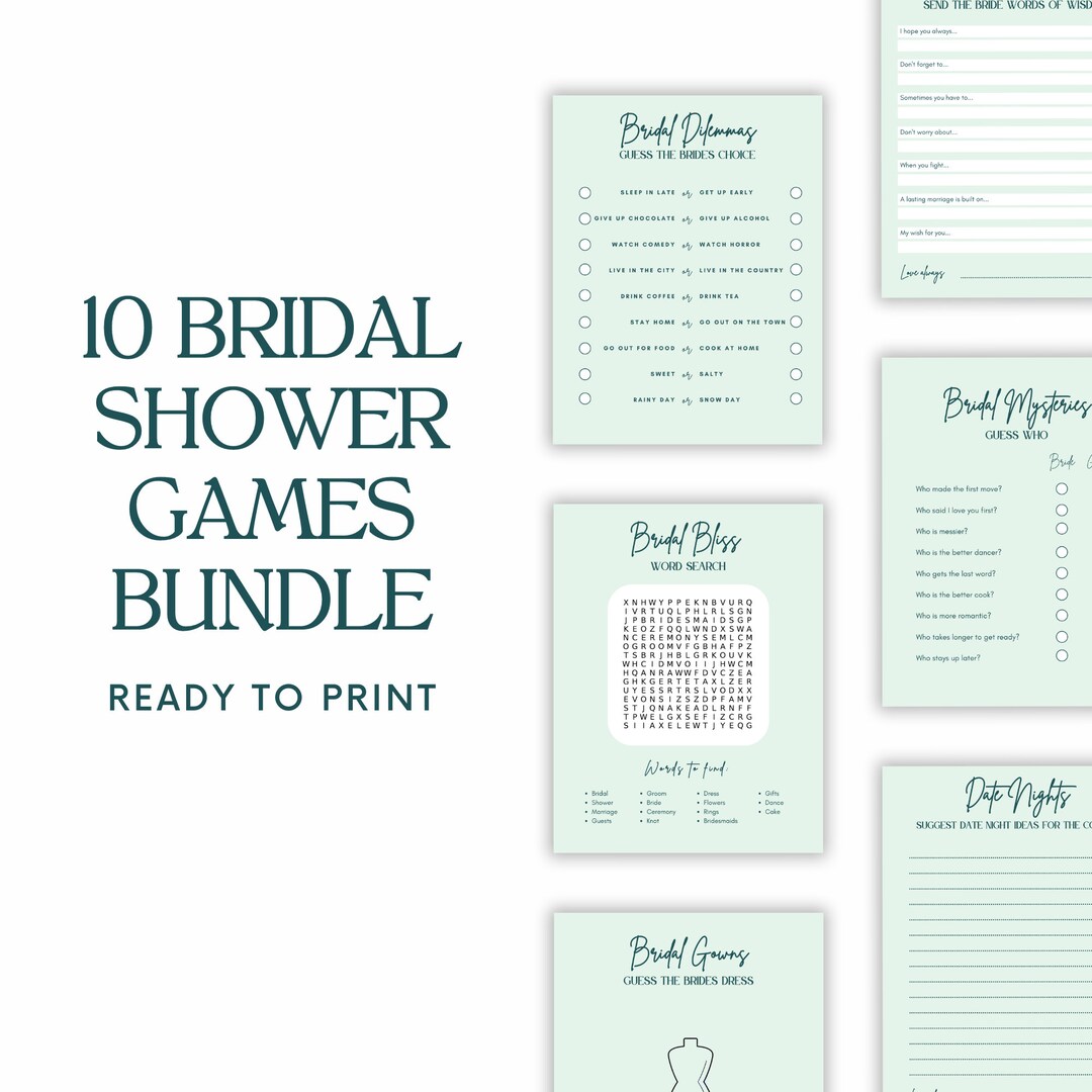 Bridal Shower Games Instant Download Entertain Your Guests With ...