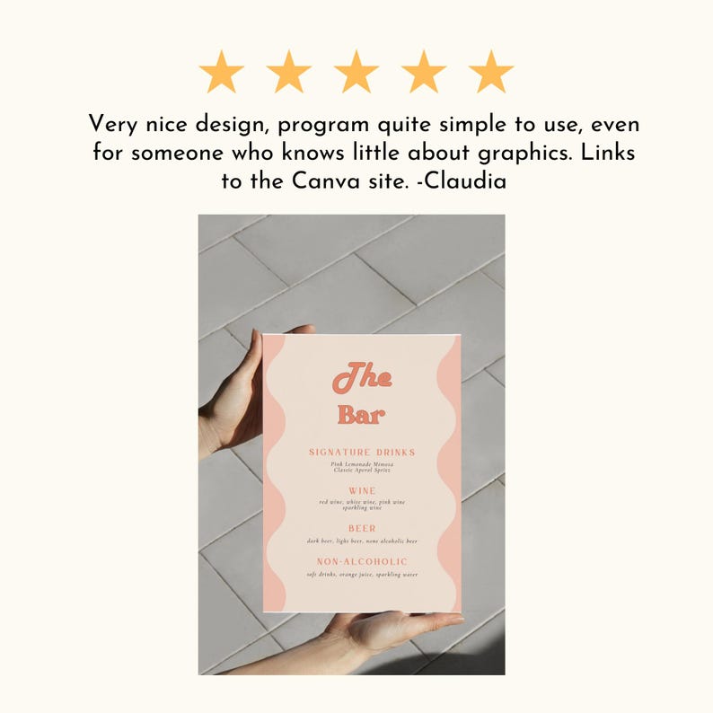 Editable Canva Bar Menu Template for Weddings, Cocktail Parties ...
