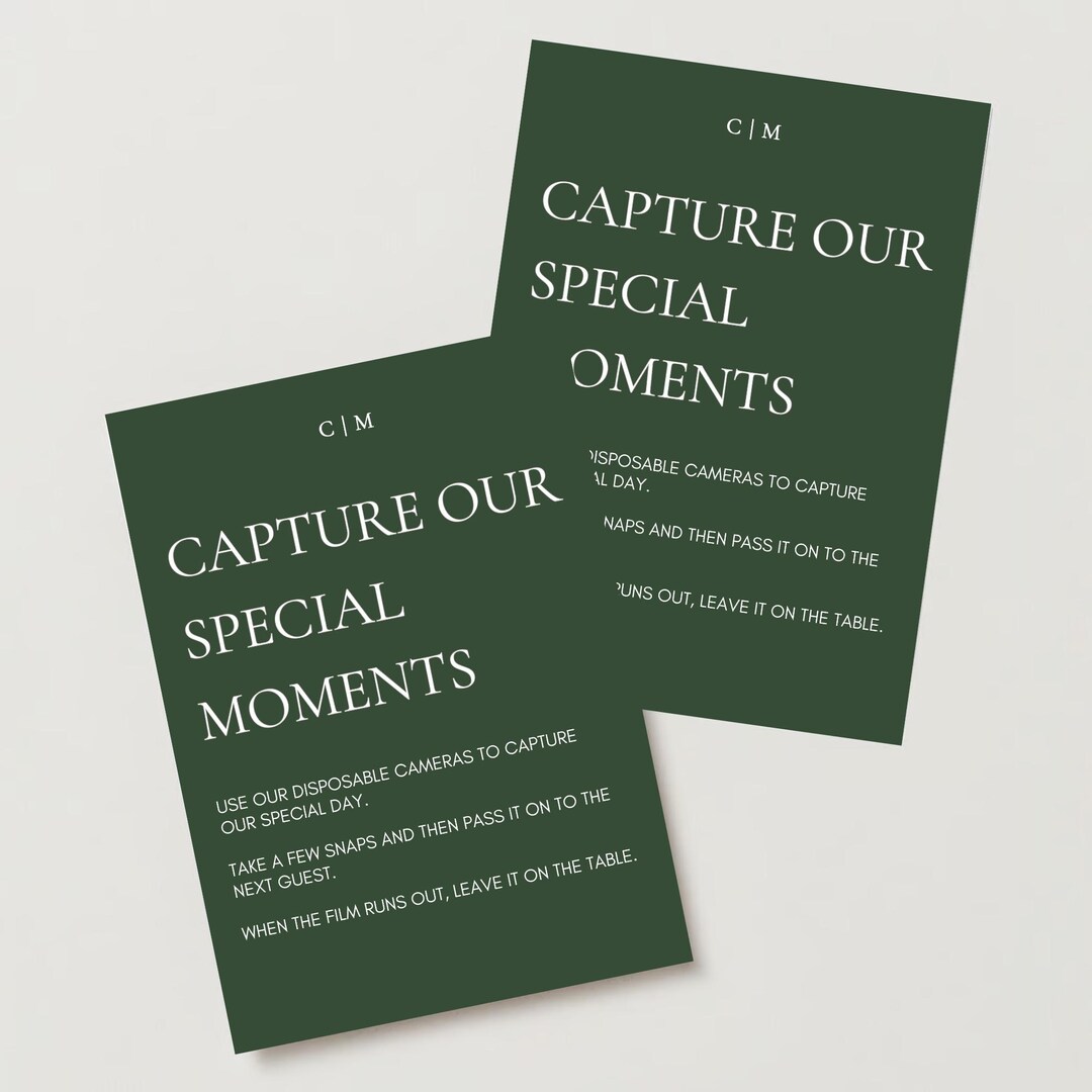 Disposable Camera Instructions Template | DIY Event Camera Guide ...