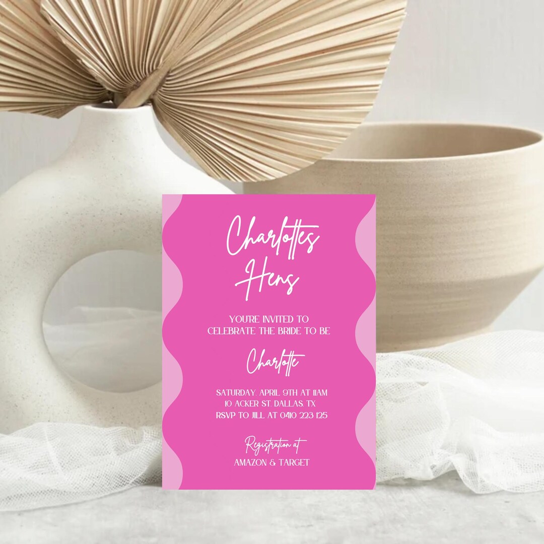 Editable Hens Party Invitation Canva Bridal Shower Template Printable ...