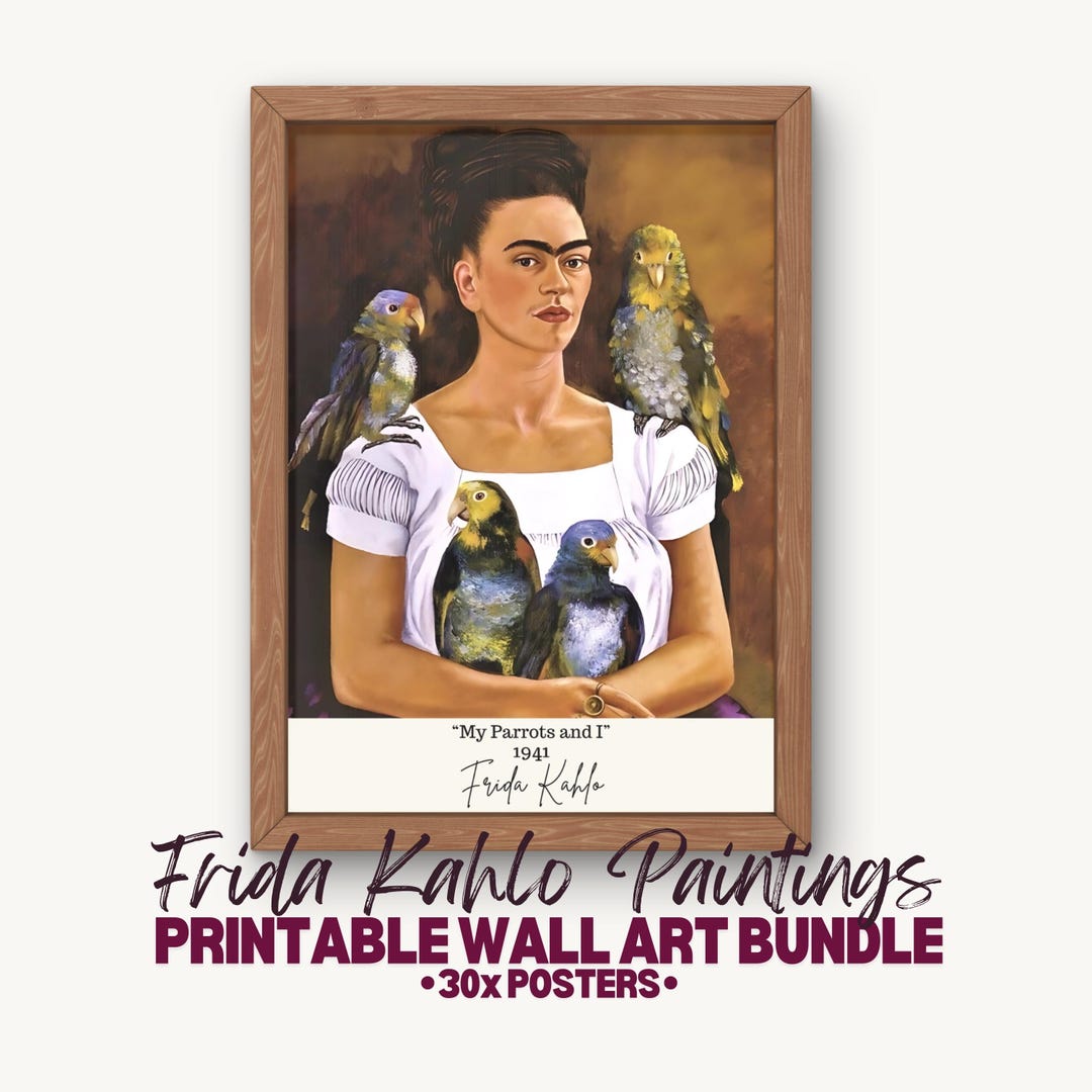 30 Frida Kahlo's Paintings Printable Digital Wall Art 3-4 Ratio 18x24 ...