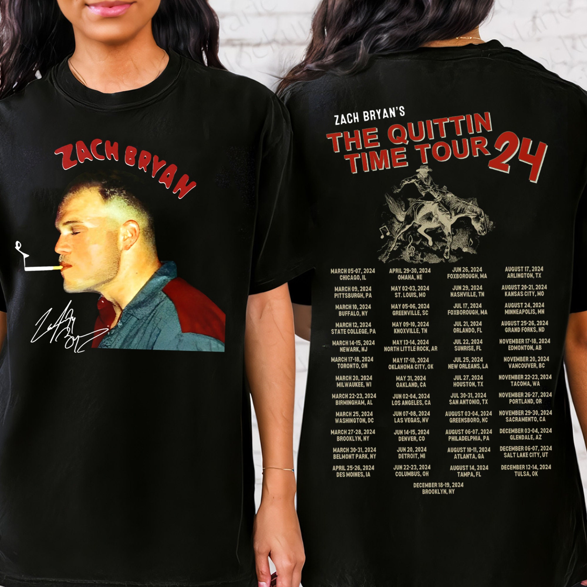 Zach Bryan The Quittin Time Tour 2024 Shirt, The Quittin Time Tour 2024 ...