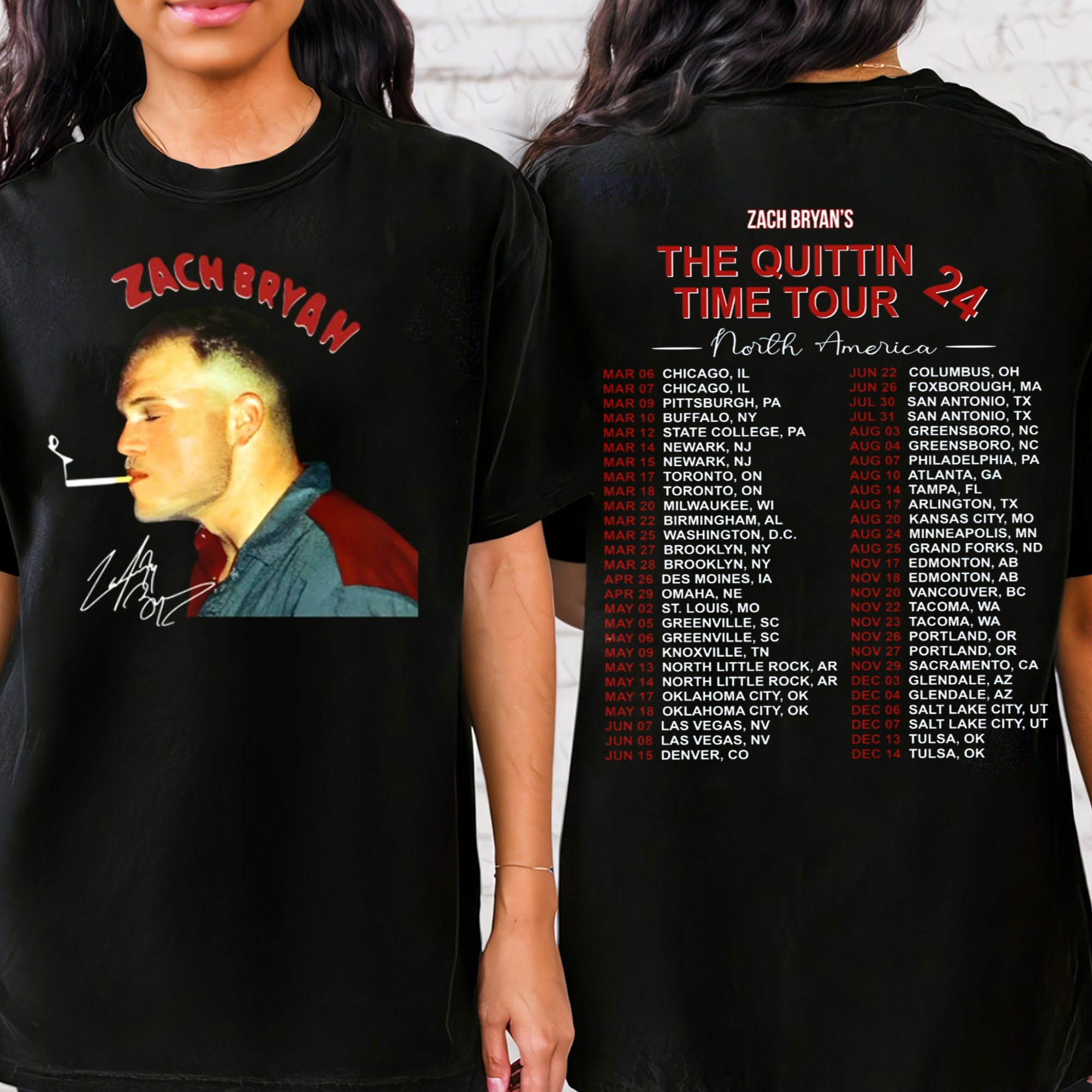 Zach Bryan The Quittin Time Tour 2024 Shirt, The Quittin Time Tour 2024 ...