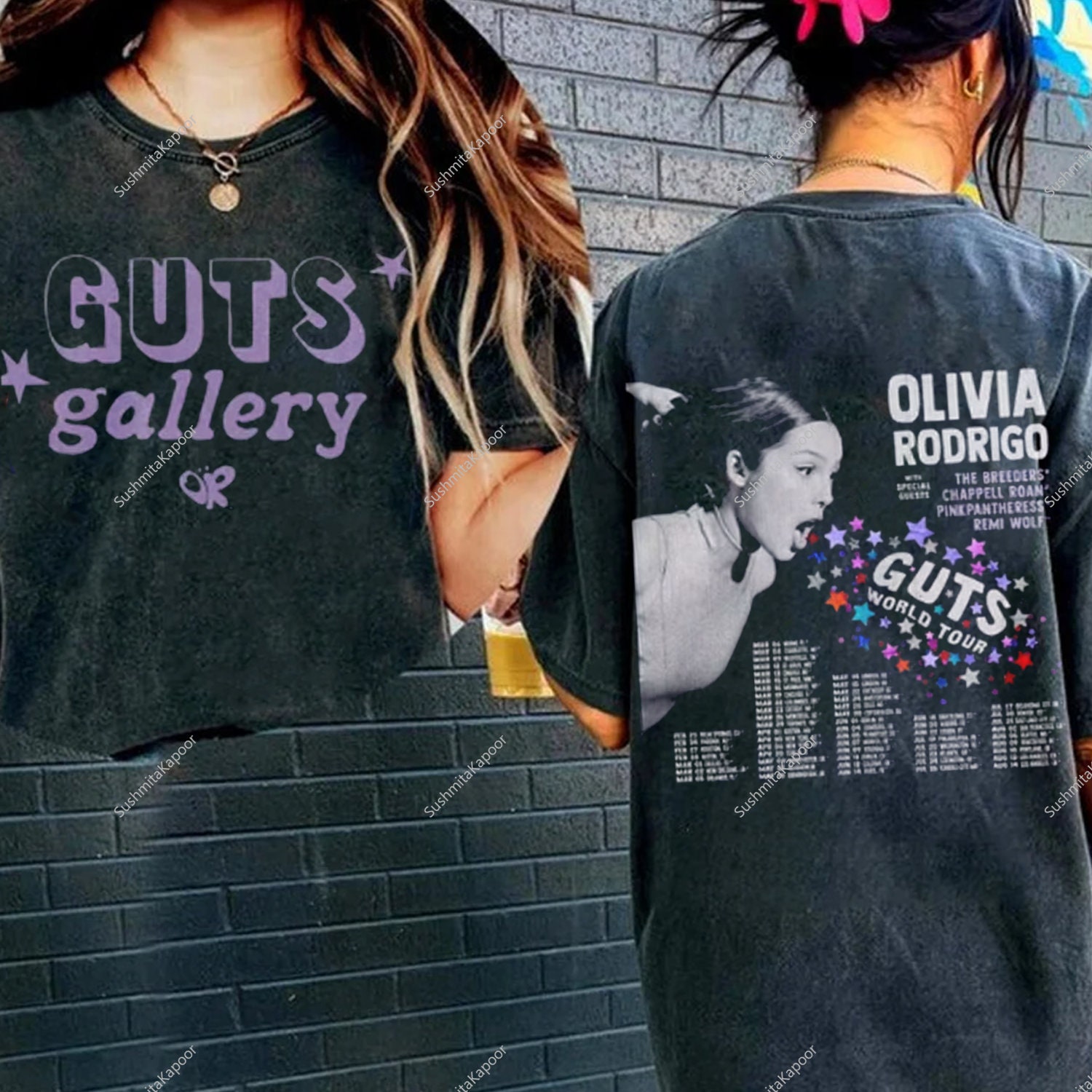 Olivia Rodrigo Guts full date tour 2024 shirt sold by Ciel Chimpanzee ...