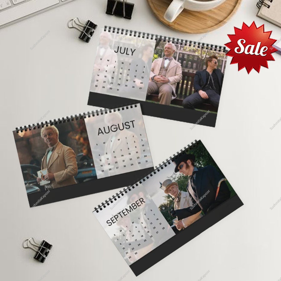 2024 David Tennant Michael Sheen Desk Calendar, Good Omens Calendar ...