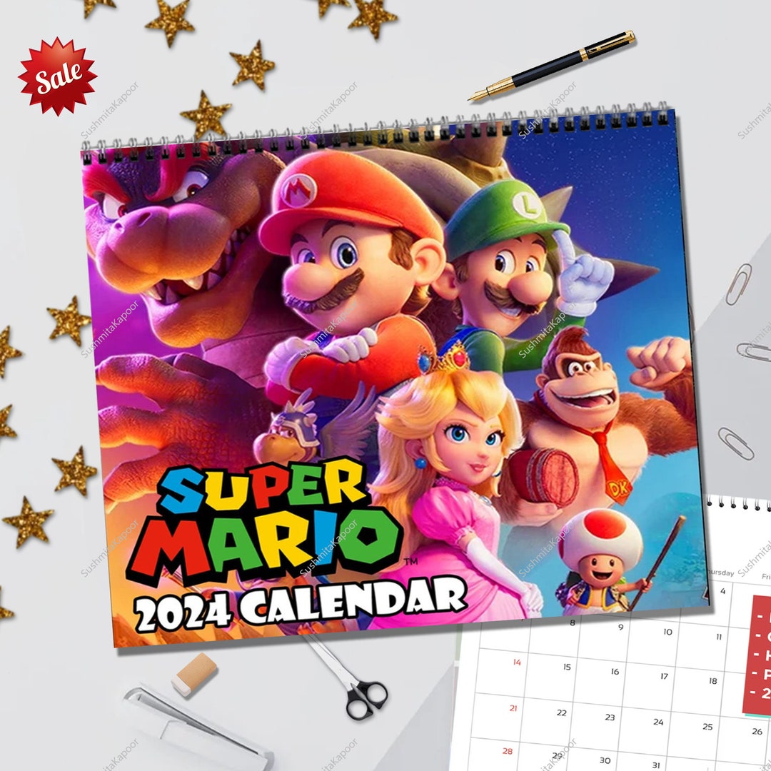 Super Mario Bros Wall Calendar 2024, Mario 2024 Desk Calendar, Wall ...