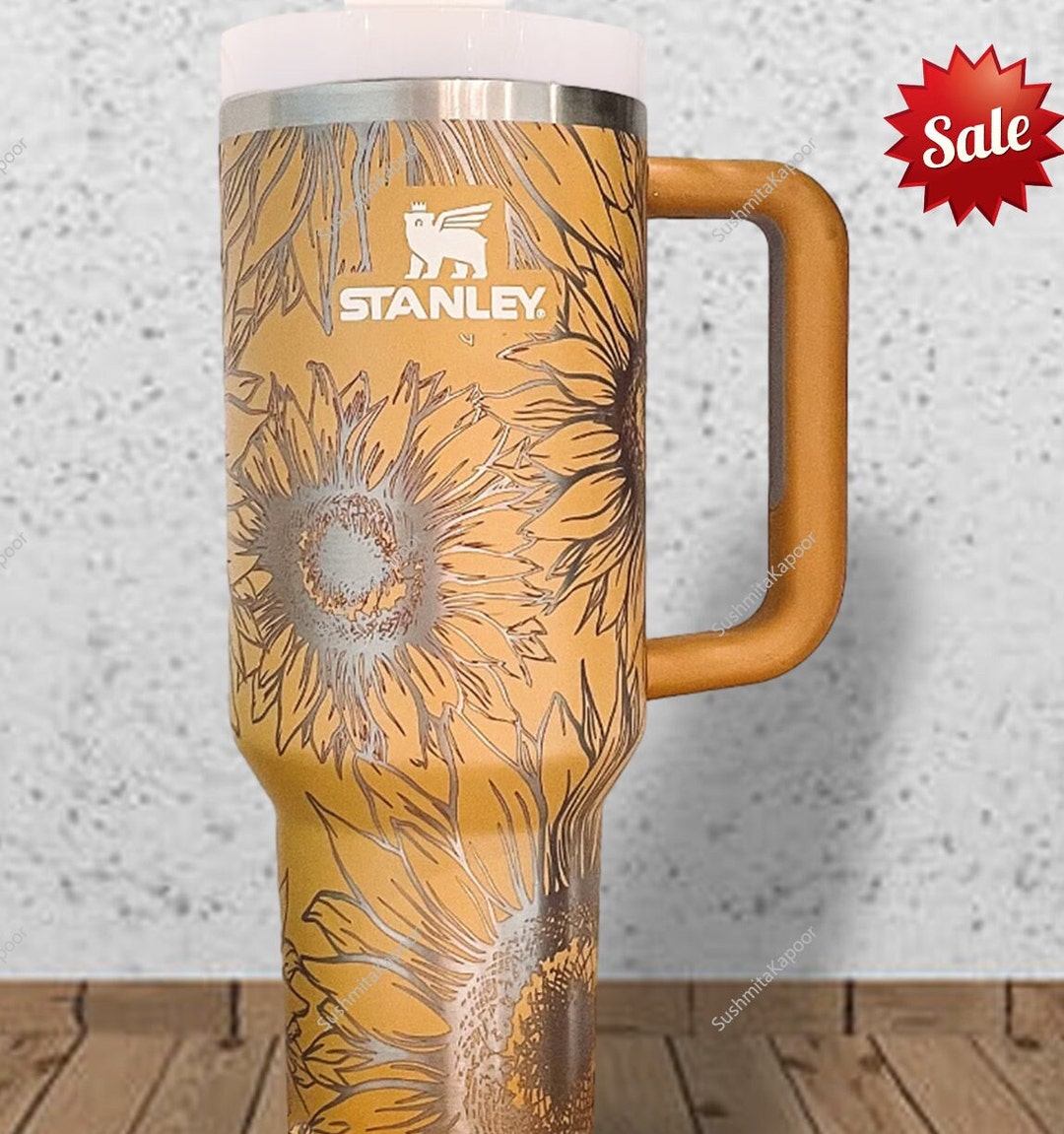 Sunflower Stanley Quencher 40oz Engraved Tumbler, Engraved Stanley ...
