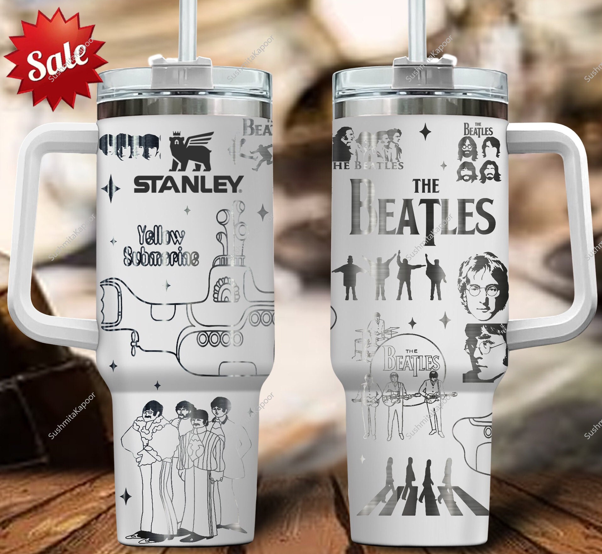 The Beatles Gravierter Becher, The Beatles Stanley Becher, The Beatles ...